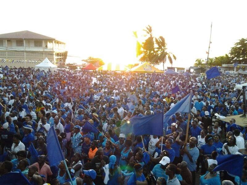 Thousands of youth show their support for the Dominica United Workers Party